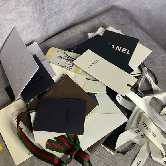 CHANEL | Accessories | Chanel Gucci Louis Prada Chlo Tags Cards Ribbons ...